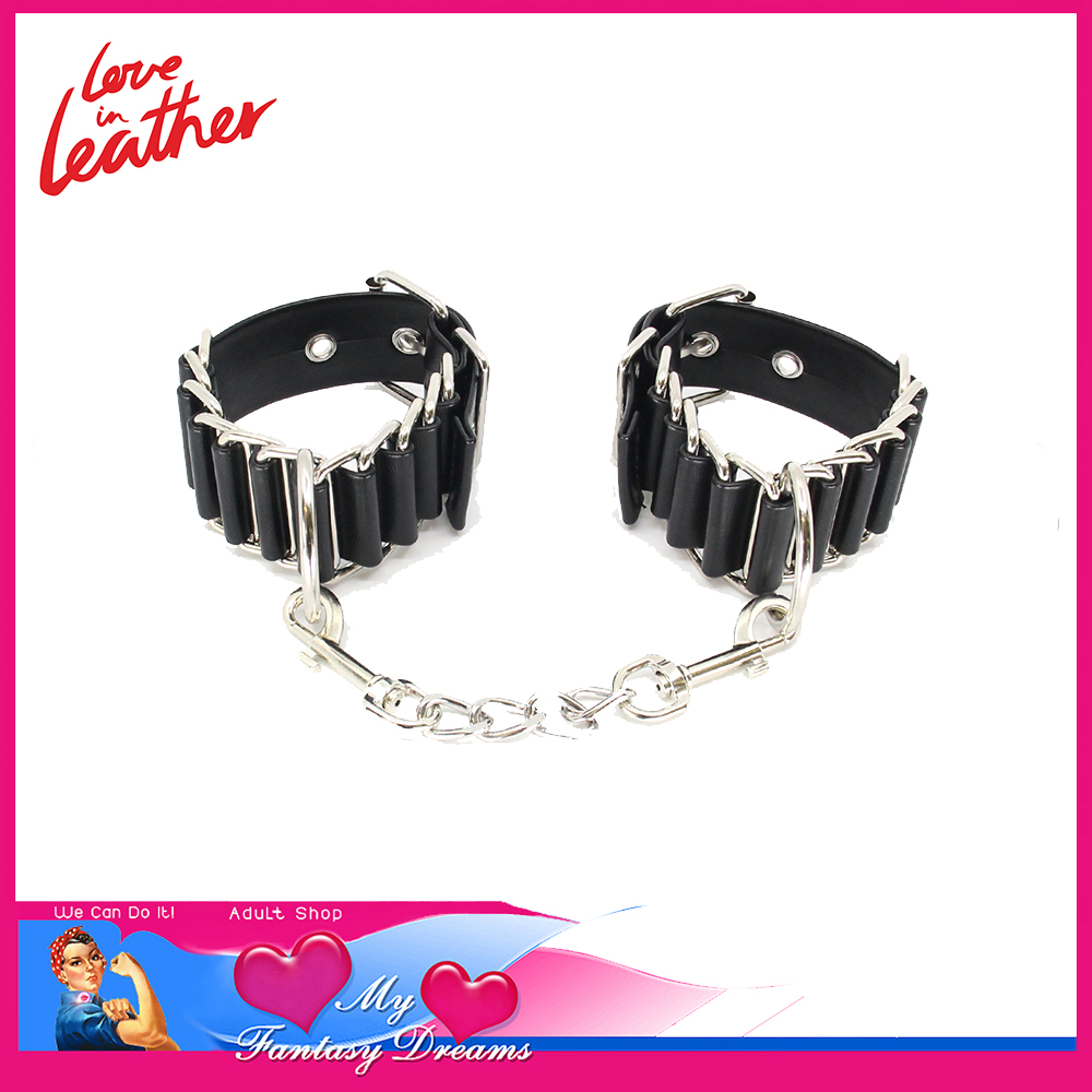 Love in Leather – Chain Link and Leather Woven Ankle Cuffs Black – My ...